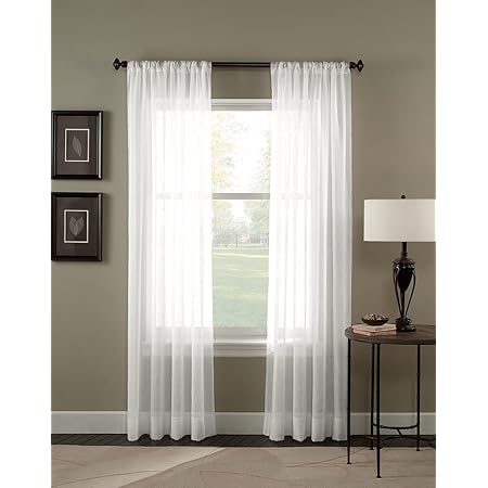 Amazon.com: Curtainworks Trinity Crinkle Voile Sheer Curtain Panel, 51 ...