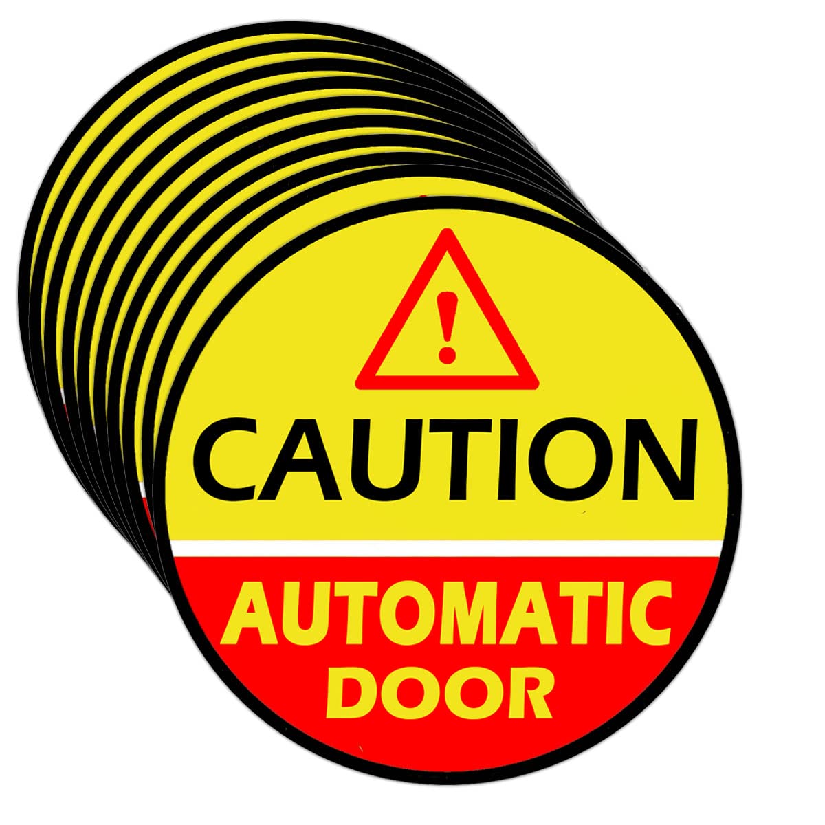 Amazon.com: Caution Automatic Door Sticker,6 Inches Diameter Large ...