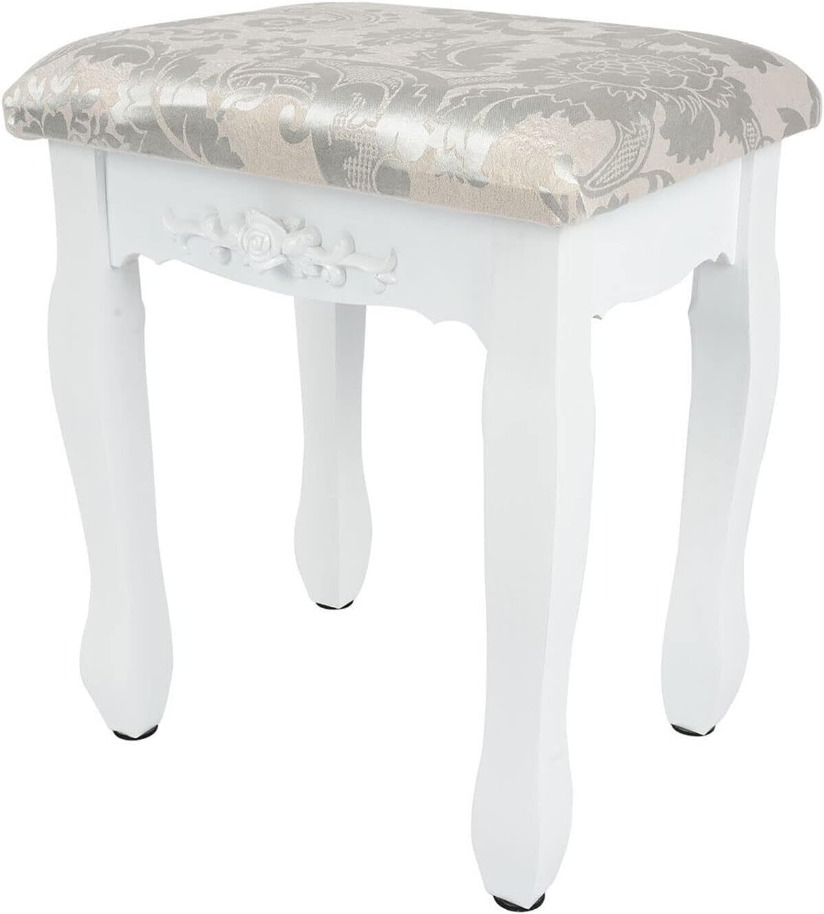 WOLTU Dressing Table Stool, White Padded Vanity Stool, Make-up Chair ...