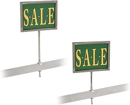 Amazon.com : Universal Retail Rack Chrome Frame Clamp On 5.5" x 7" Sign ...