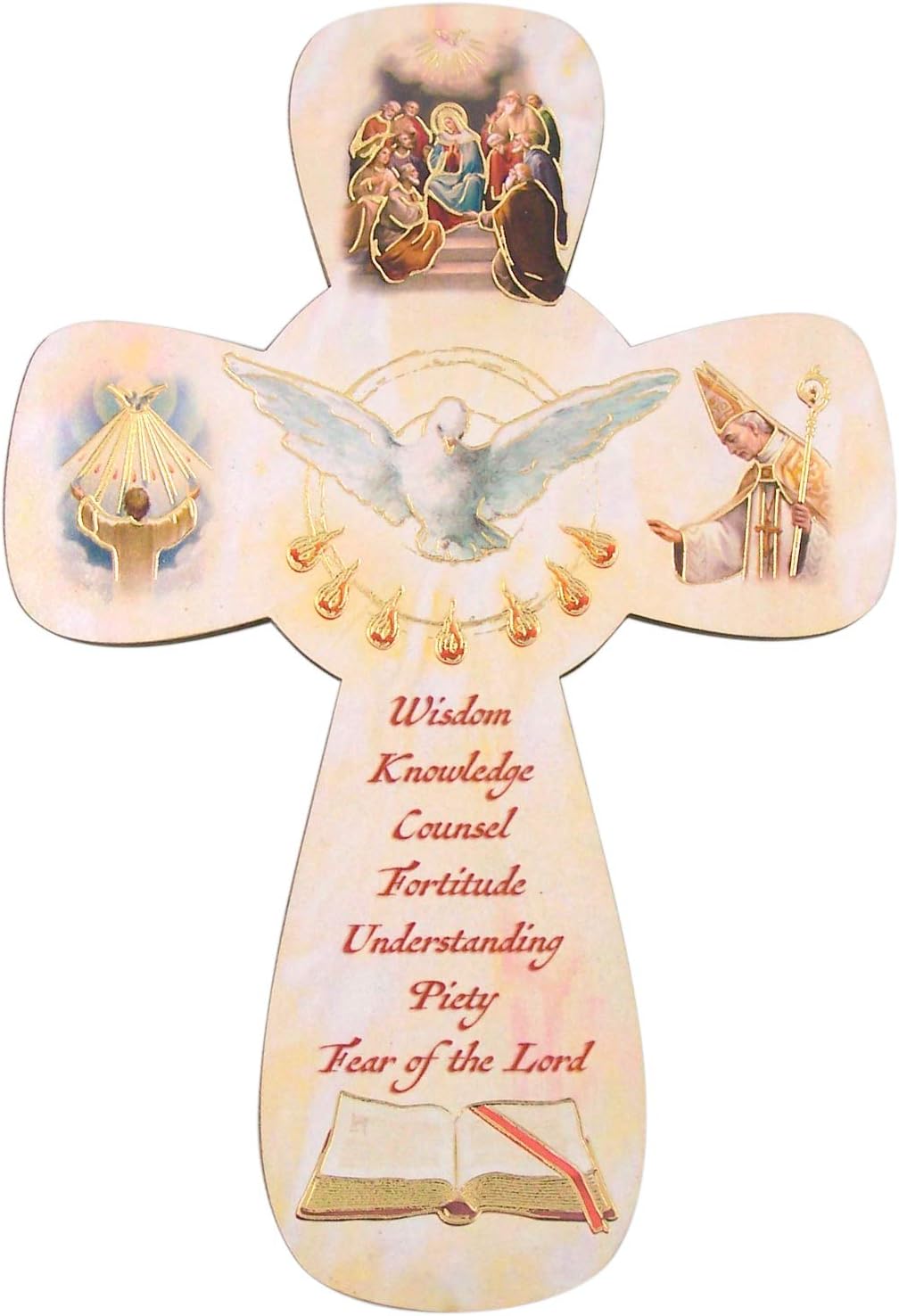 Amazon.com: Confirmation Cross Holy Spirit Dove Hanging Wall Cross, 5 1 ...
