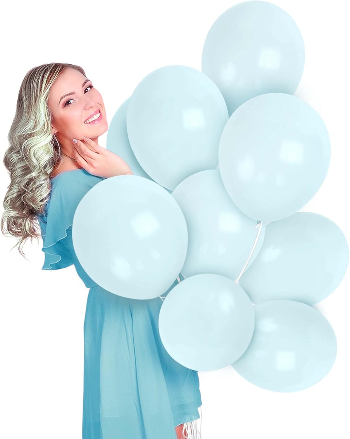 Amazon.com: Treasures Gifted Pastel Blue Balloons - Baby Blue Balloons ...