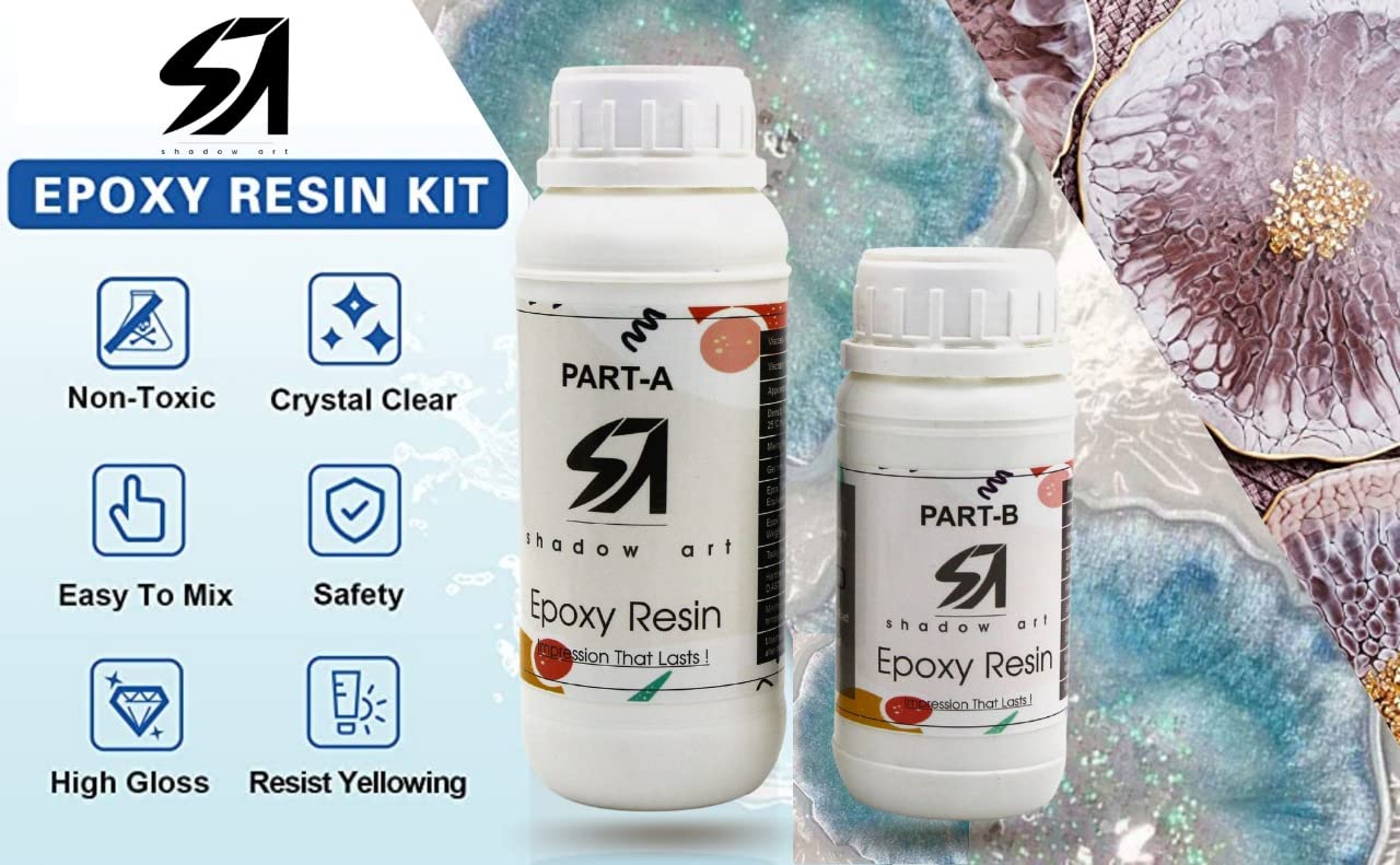 Buy Shadow Art Epoxy Resin and Hardener Premium Kit | Crystal Clear ...
