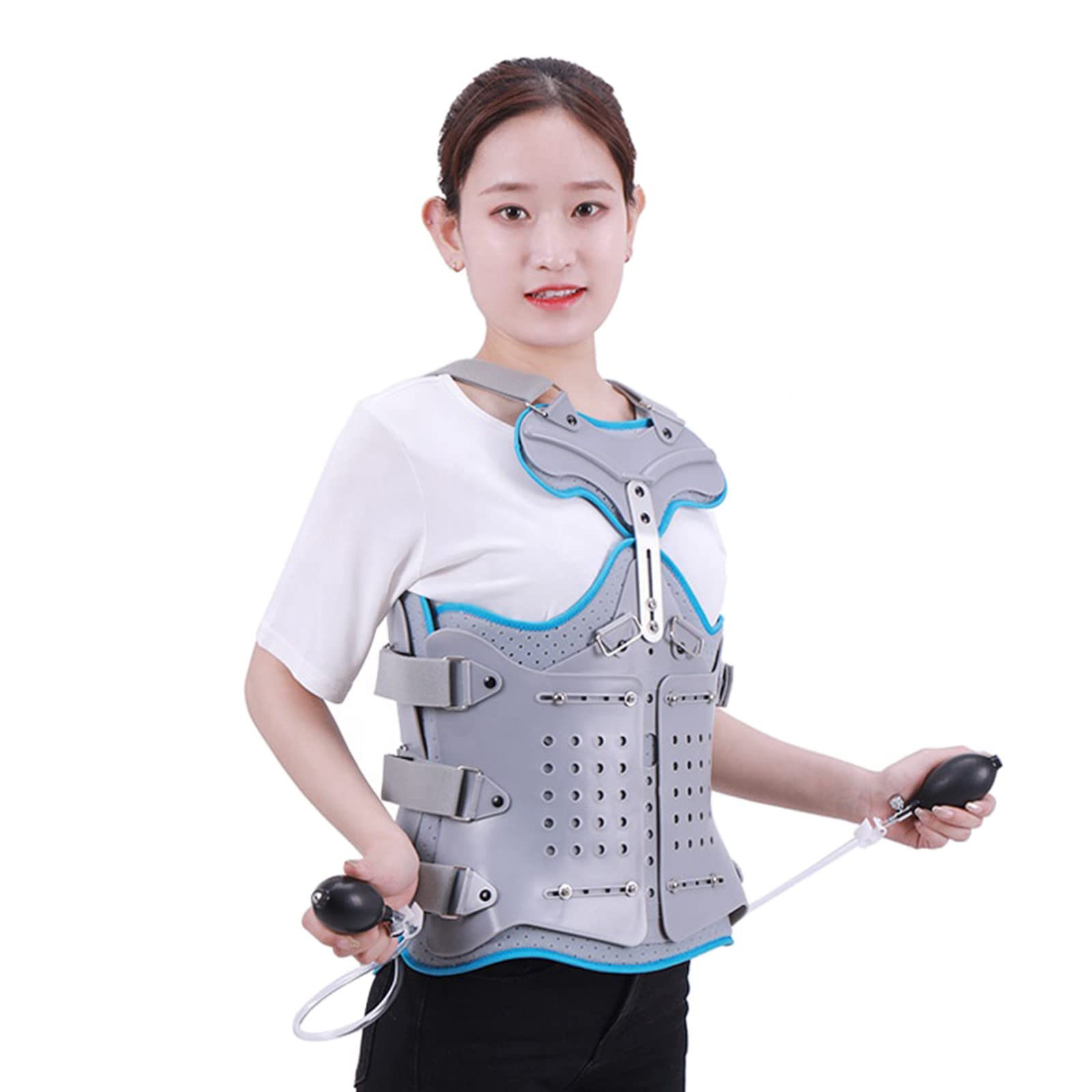 Buy NSZJWD Inflatable Thoracolumbar Fixed Spinal Brace, Built-in 2 Inflatable Airbag, Adjustable ...