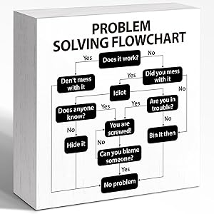 Amazon.com: WUZYOU Funny Office Wood Box Sign with Problem Solving ...