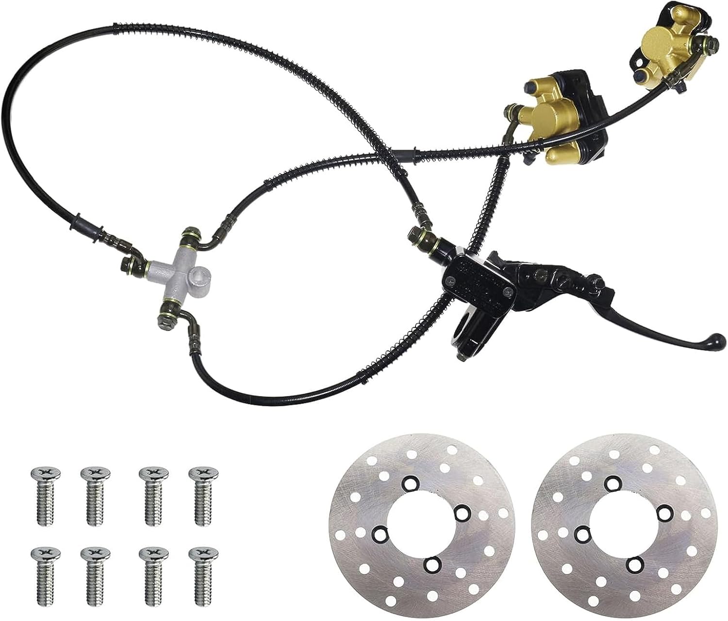 PRO BAT Front Hydraulic Twin Brake Caliper Assembly kit Go Kart ATV ...
