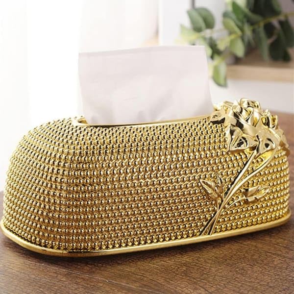 Tendula Vintage Gold Tissue Box Holder,Luxury Facial Napkin Holder ...