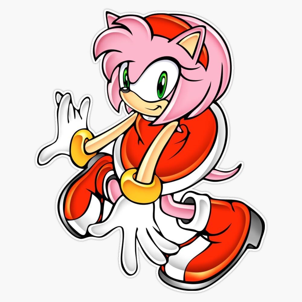 Amazon.com: Amy Rose - Sonic Bumper Sticker Vinyl Decal 5" : Sports ...