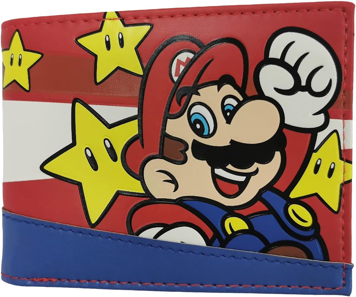 Super Mario Bros Mario Gold Star Bifold Wallet : Amazon.ca: Clothing ...