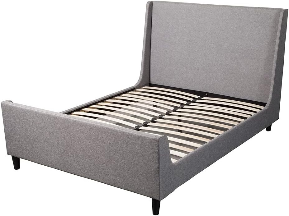Amazon.com: Alpine Furniture Amber Bed, Standard King, Gray : Home ...