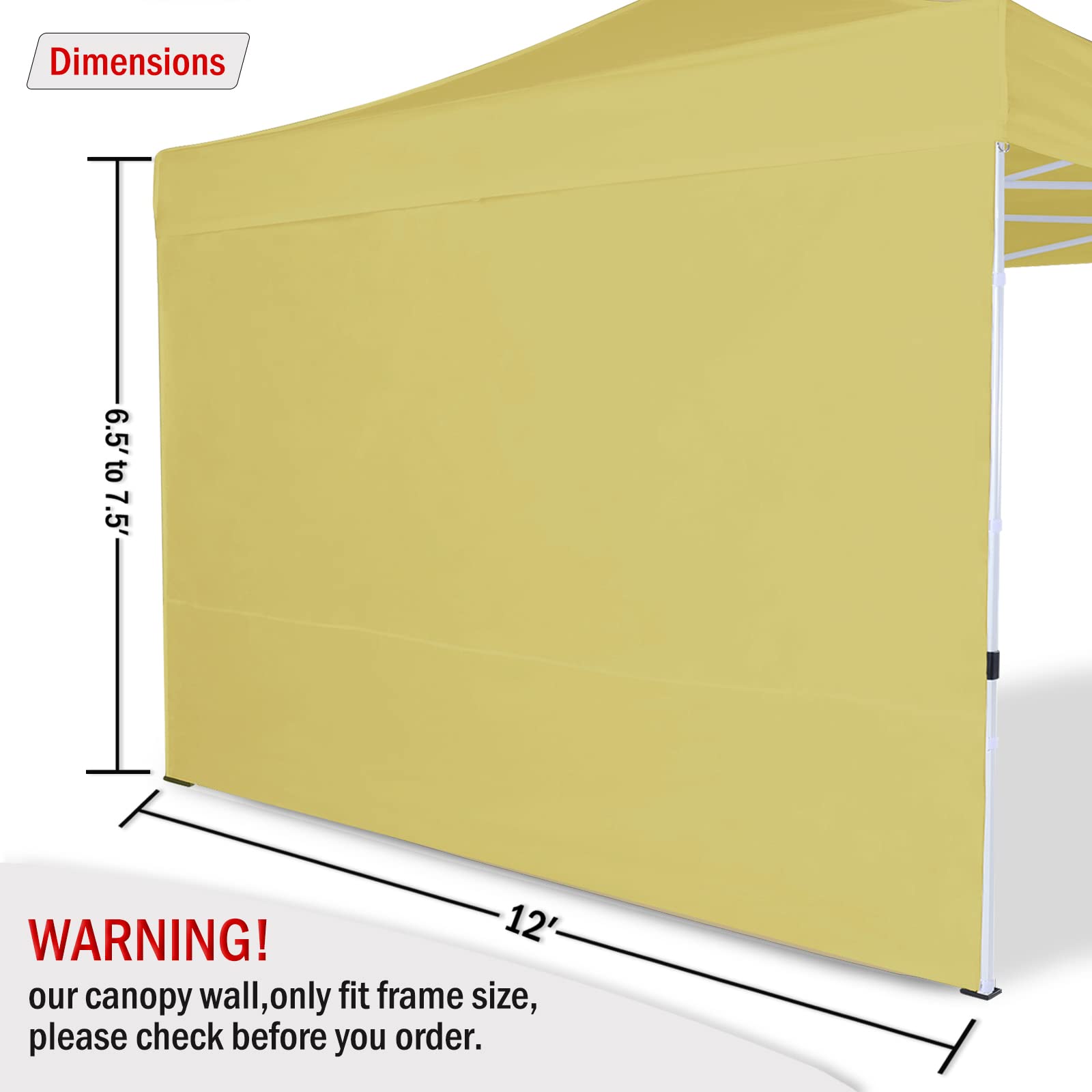 Snapklik.com : COOSHADE SunWall For 12x12 Pop Up Canopy Tent, 1 Pack ...