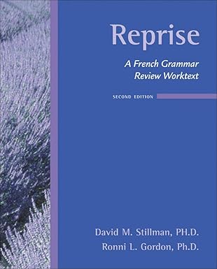 Amazon.com: Reprise: A French Grammar Review Worktext: 9780073535418 ...
