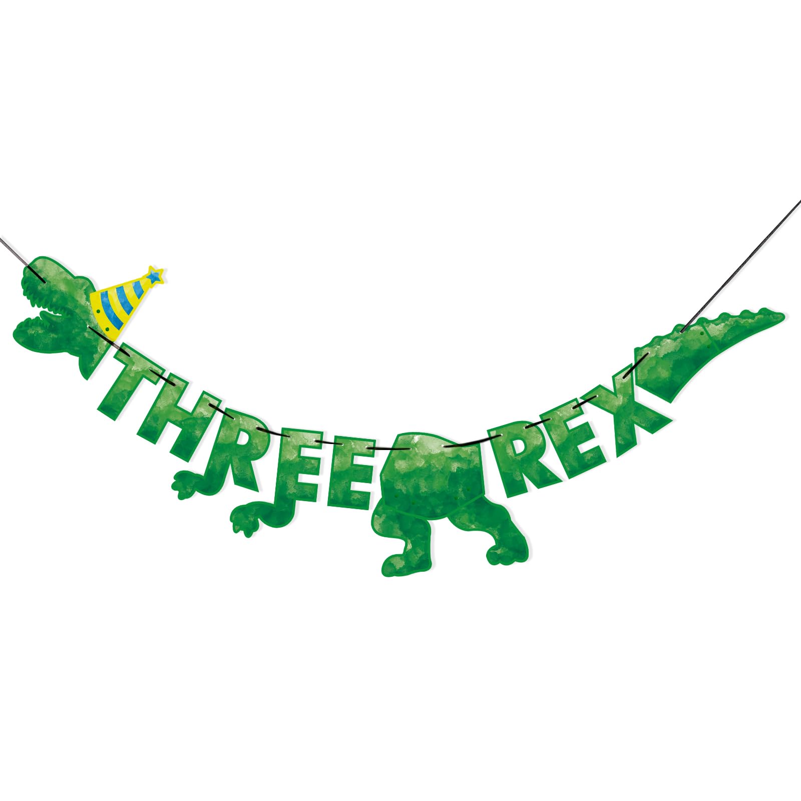 Amazon.com: WERNNSAI Watercolor Dinosaur Three Rex Banner - Dinosaur ...