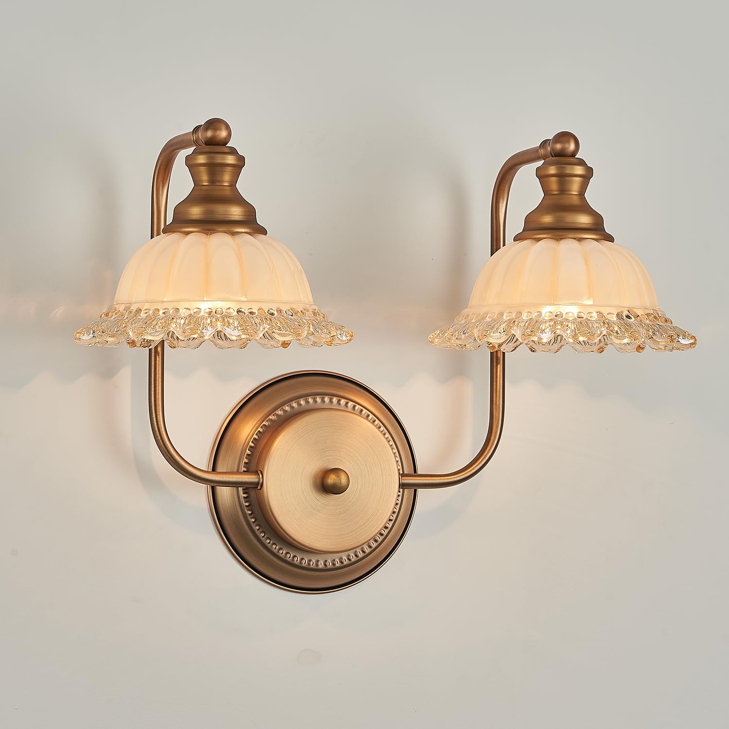 Bkioatzan Vintage Vanity Light Brass Glass Vanity Lights for Bathroom ...