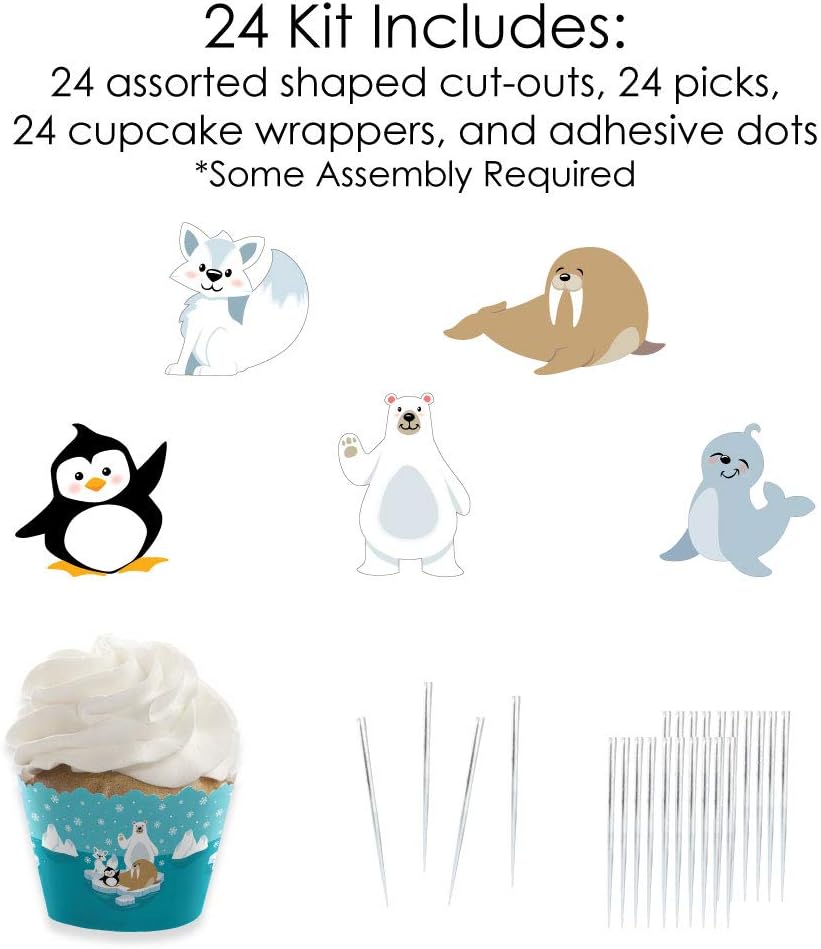 Big Dot of Happiness Arctic Polar Animals – Decoración para magdalenas ...