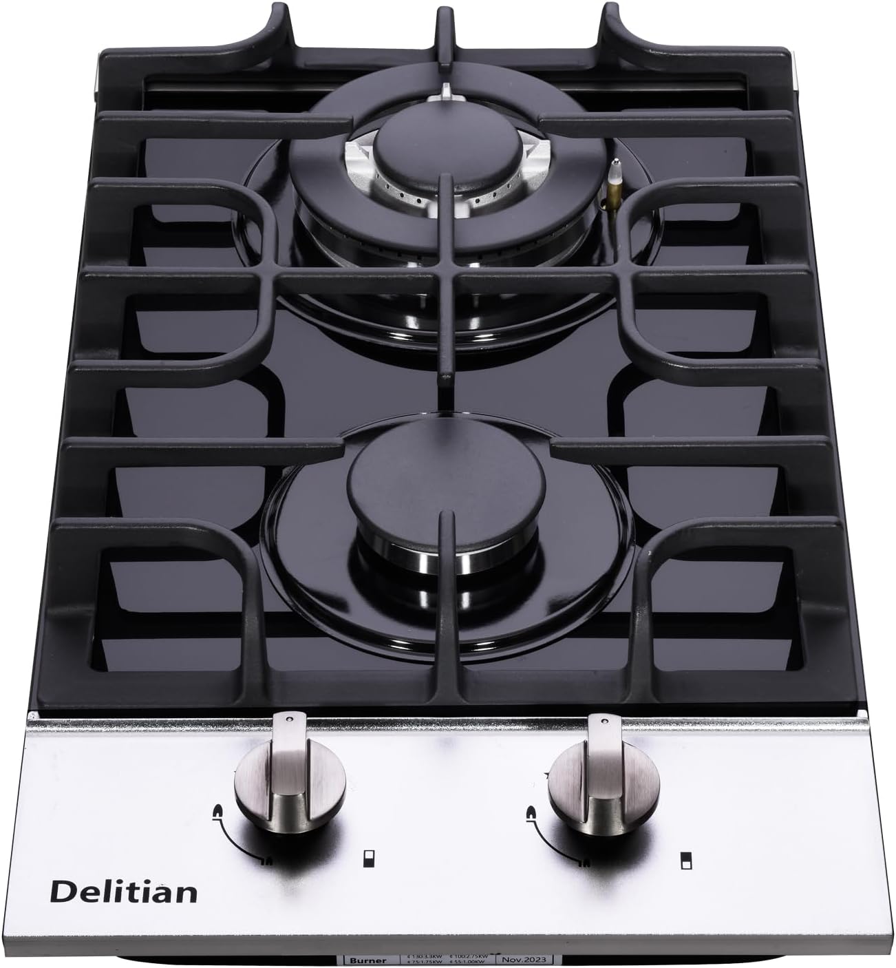Amazon.com: 12 Inch Gas Cooktop, Built-in Tempered Glass 2 Burners Gas ...