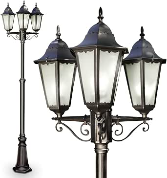 Outdoor lamp 3-Armed, Candelabra in Black, E27, Garden Lighting Made of ...