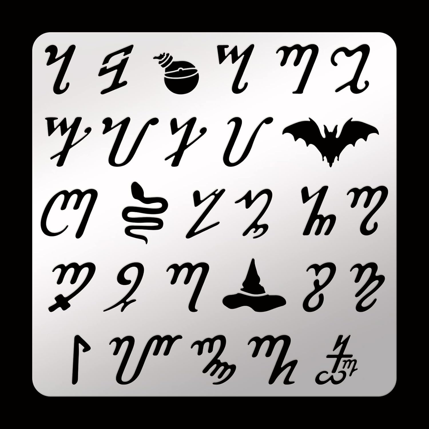 Amazon.com : FINGERINSPIRE Witches Alphabet Metal Stencil 6.14 inch ...