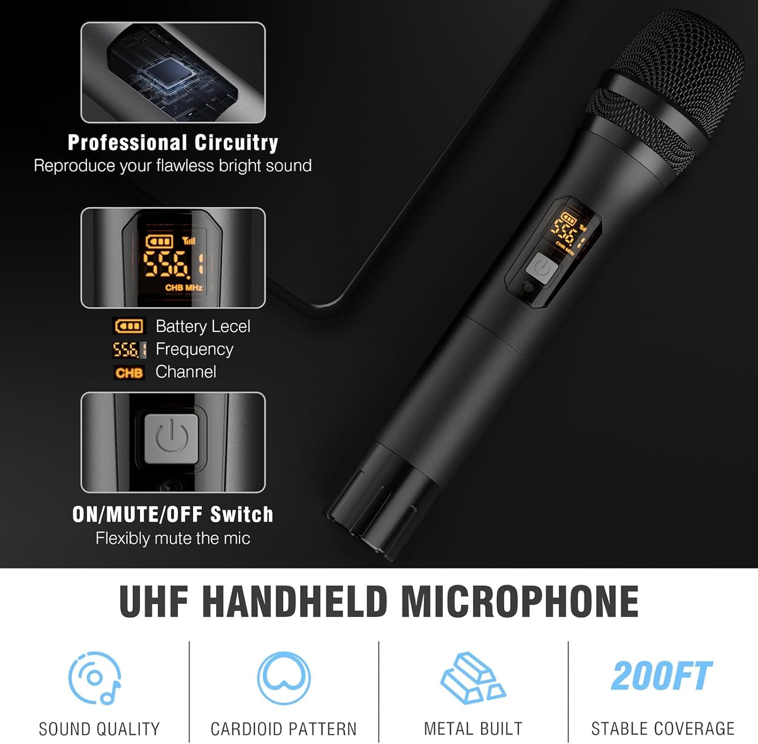 Snapklik.com : Voijump Wireless Microphone Karaoke System, Dual UHF ...