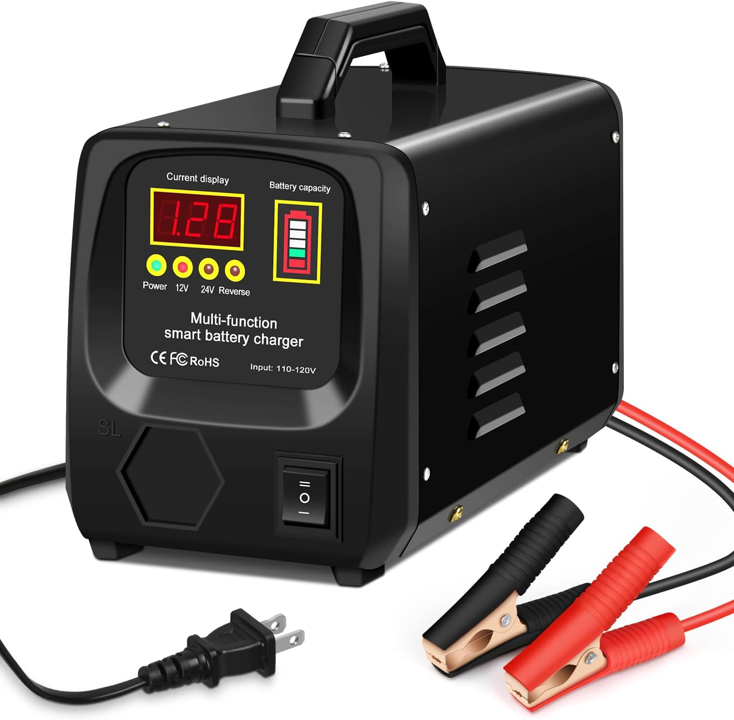 Amazon.com: Outerman Car Battery Charger,24V/12V Fully-Automatic Battery Charger for Lead-Acid ...