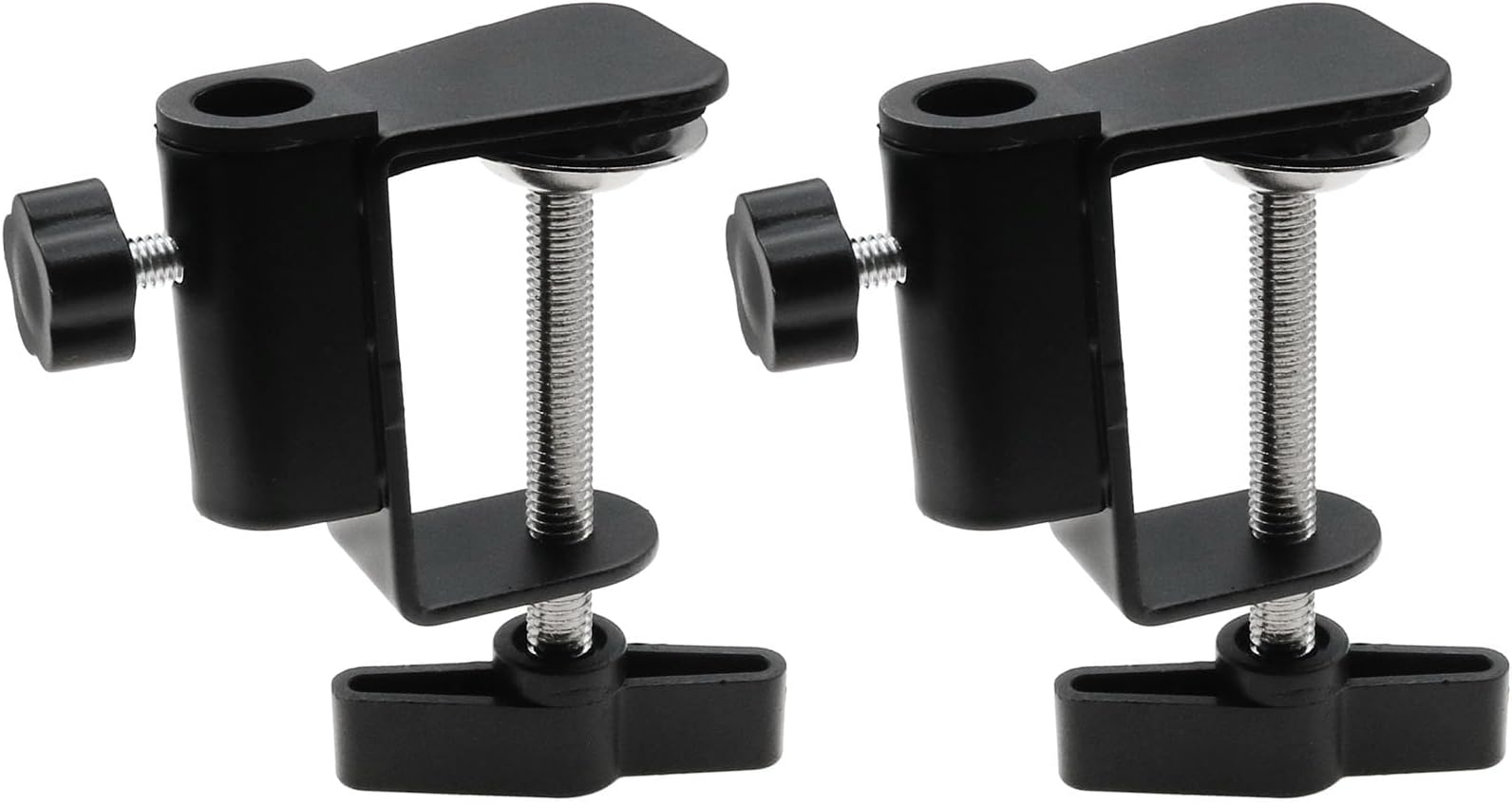 QWORK Universal Desk C-Clamp with 1/2" Thread Hole, 4 Pack Adjustable ...