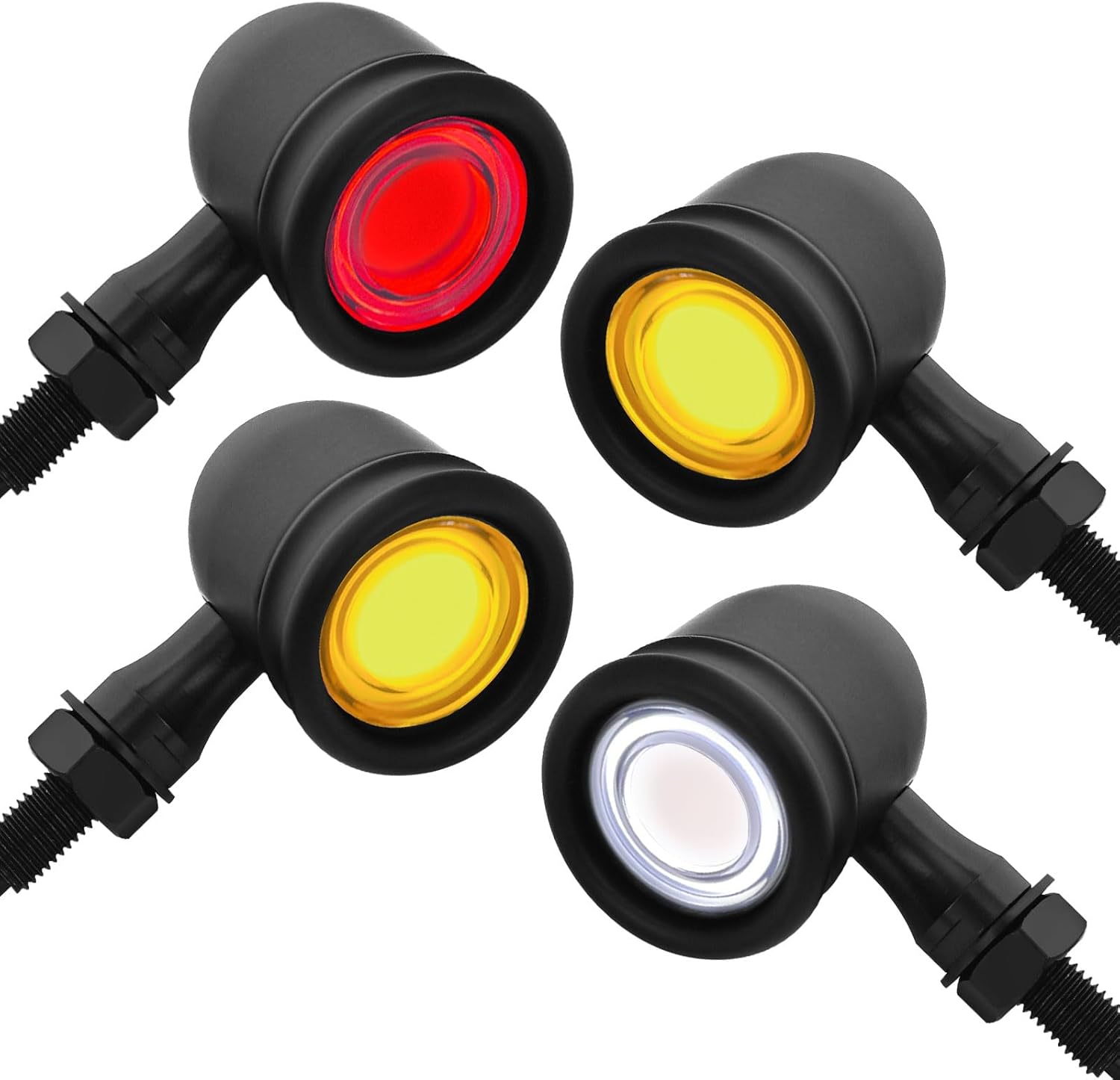 Amazon.com: FATECIM 4X Motorcycle LED Rear Front Turn Signals Bullet ...