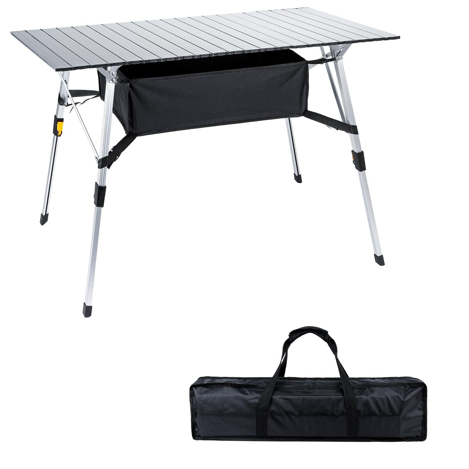 Moosinily Camping Table 4Ft Folding Table with Adjustable Height ...