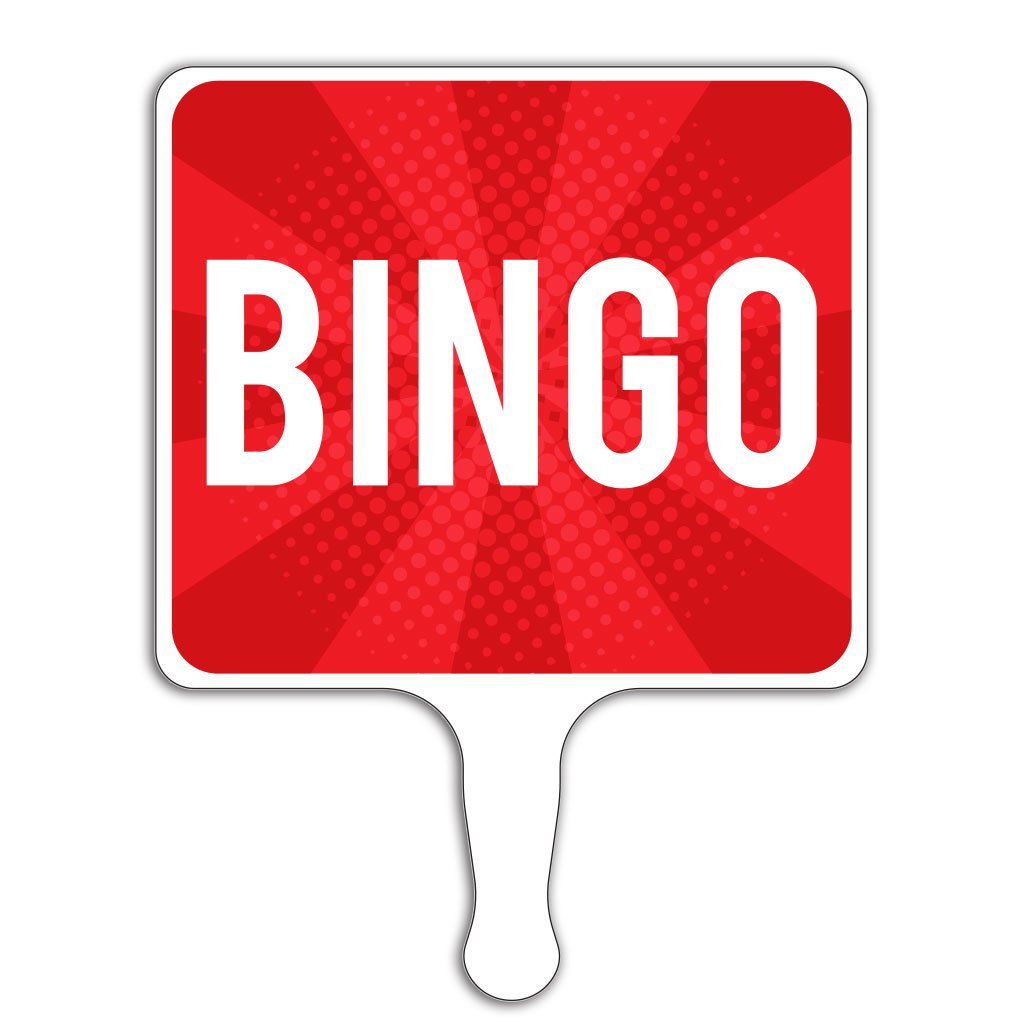 Amazon.com: VictoryStore, Bingo Hand Held Paddle Sign 8 inches x 10.5 ...