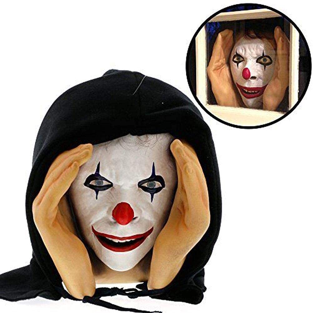 BSTCAR Scary Peeper True To Life Scary Clown Mask, Window Creepy ...
