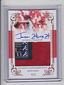 2013 Leaf Trinity JASON HURSH Jumbo Patch TAG On Card Autograph RC RPA ...