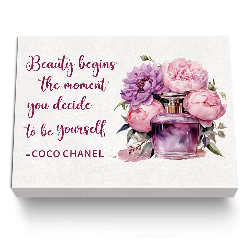 Amazon.com: Coco Chanel Quotes Wall Art Canvas Painting,Beauty Begins ...