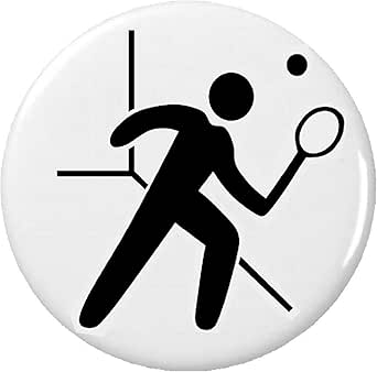 Amazon.com: Racquetball Symbol Sign 2.25" Keychain Black & White ...