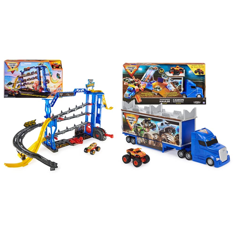 Buy Monster Jam Garage Playset and Storage with Exclusive Grave Digger ...
