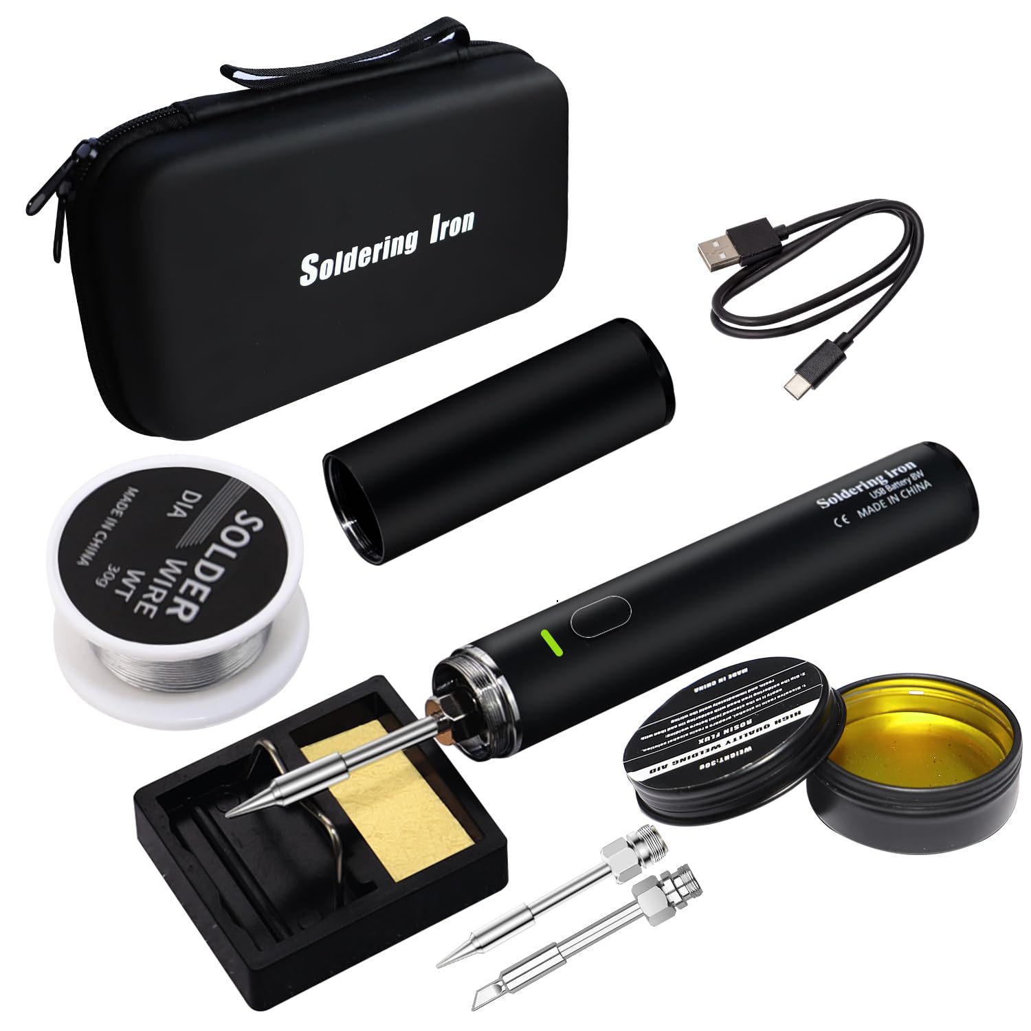 Kit de soldador inalámbrico, batería recargable por USB de 2000 mAh ...