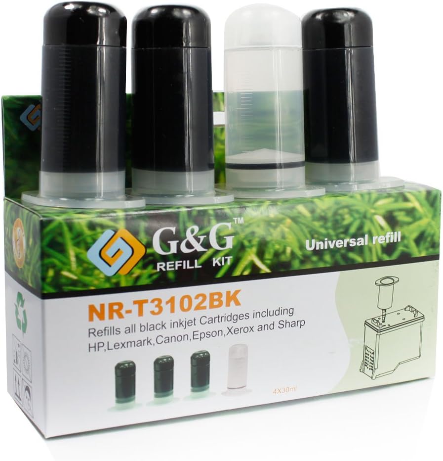 Amazon.com: G&G Universal Ink Inkjet Refill Kit Black : Office Products