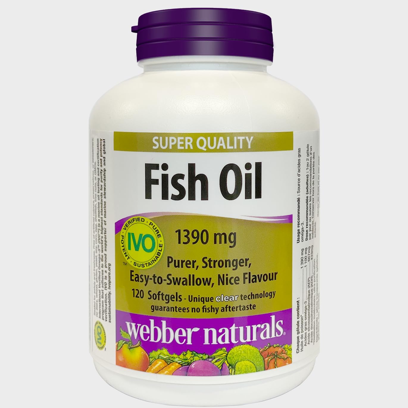 Webber Naturals Golden Quality Fish Oil 1390mg, with 1100mg Omega3 each ...