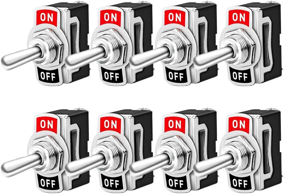 FULARR 8Pcs Professional Car Toggle Switch, ON/Off 2 Position SPST ...