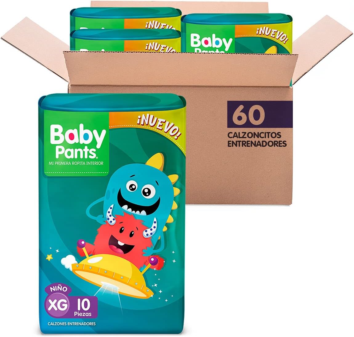 Baby Pants Calzón Entrenador, Talla 4 Niño, 60 Calzoncitos Desechables ...