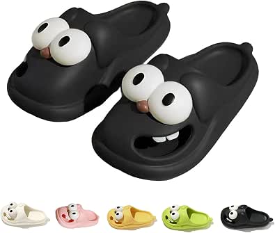 Amazon.com | Tongue Kiss Slippers, Cute 3D Big Eye Dog Slippers, French ...