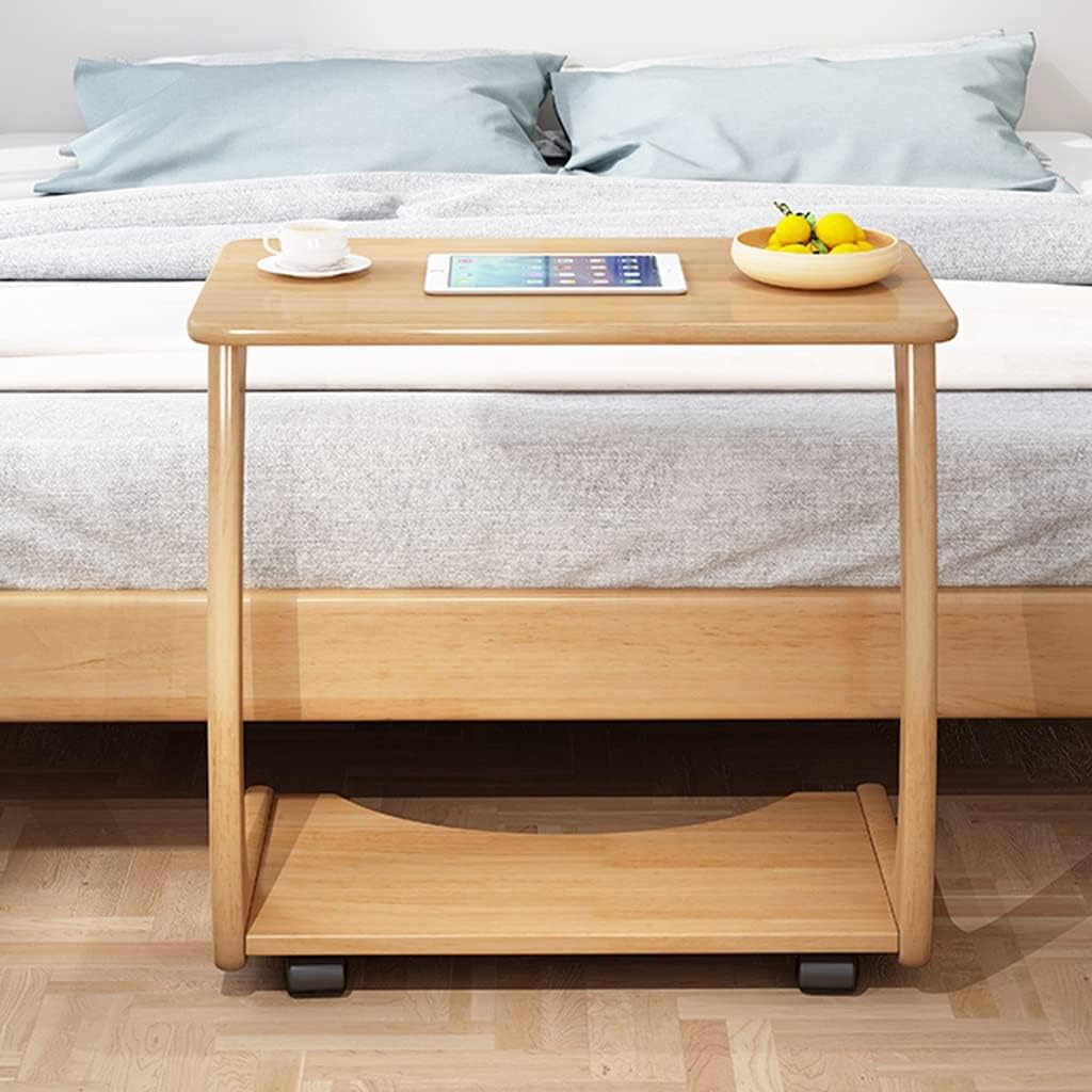 QDLZLG Solid Wood Sofa Side Table Can Be Moved Bedside Bedside Rubber ...