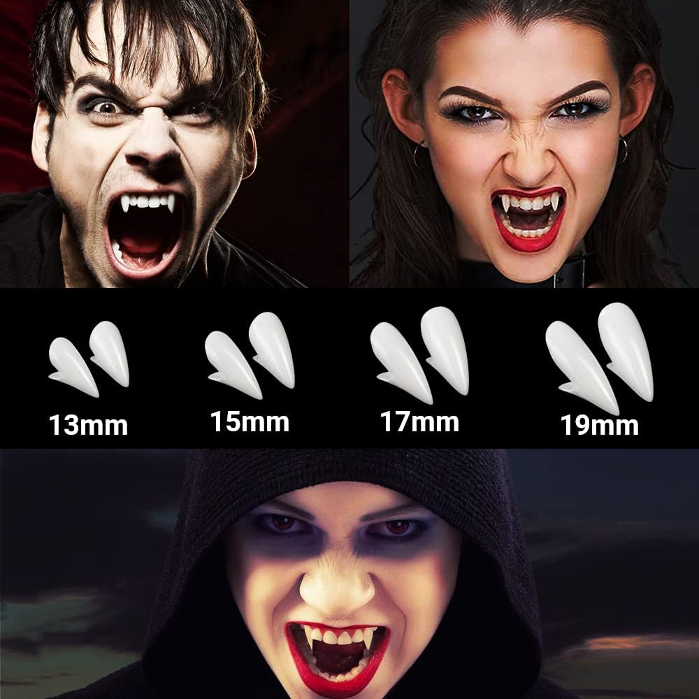 Amazon.com: Vampire Fangs Zombie Makeup Kit, 4 Pairs Fake Teeth Props ...