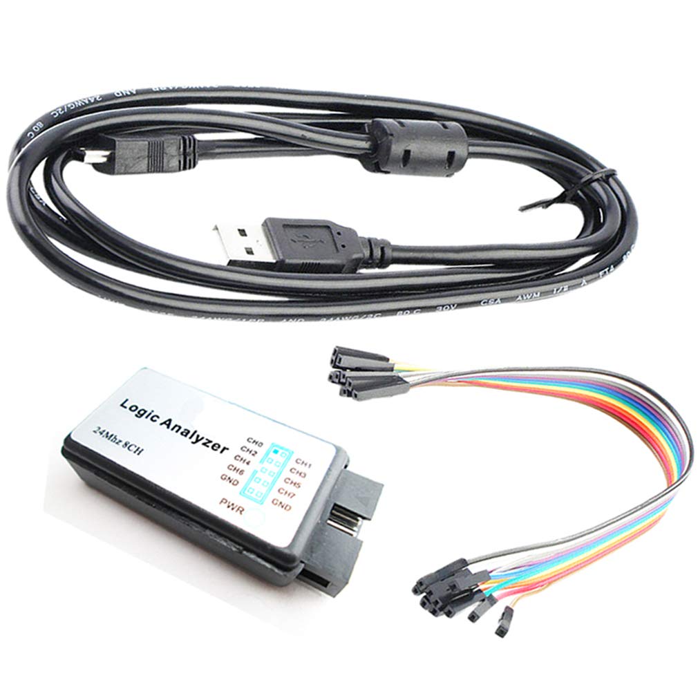 Hailege USB Logic Analyzer Device With EMI Ferrite Ring USB Cable 24MHz ...