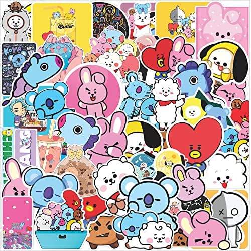 CLICKEDIN BTS BT21 Attractive Self-Adhesive Vinyl Stickers Multi-Colour ...