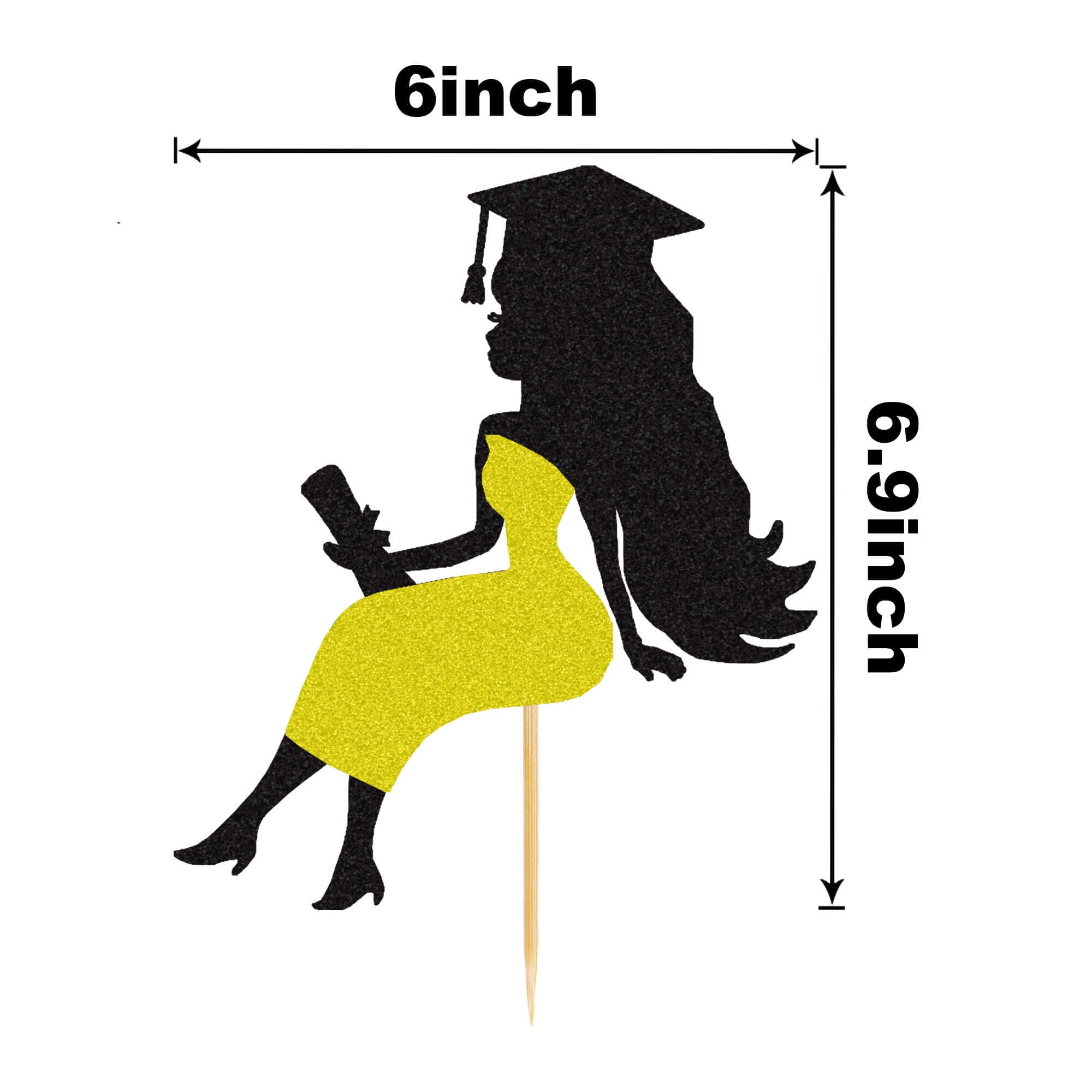 Snapklik.com : Graduation Cake Topper 2022, Black And Gold Glitter ...