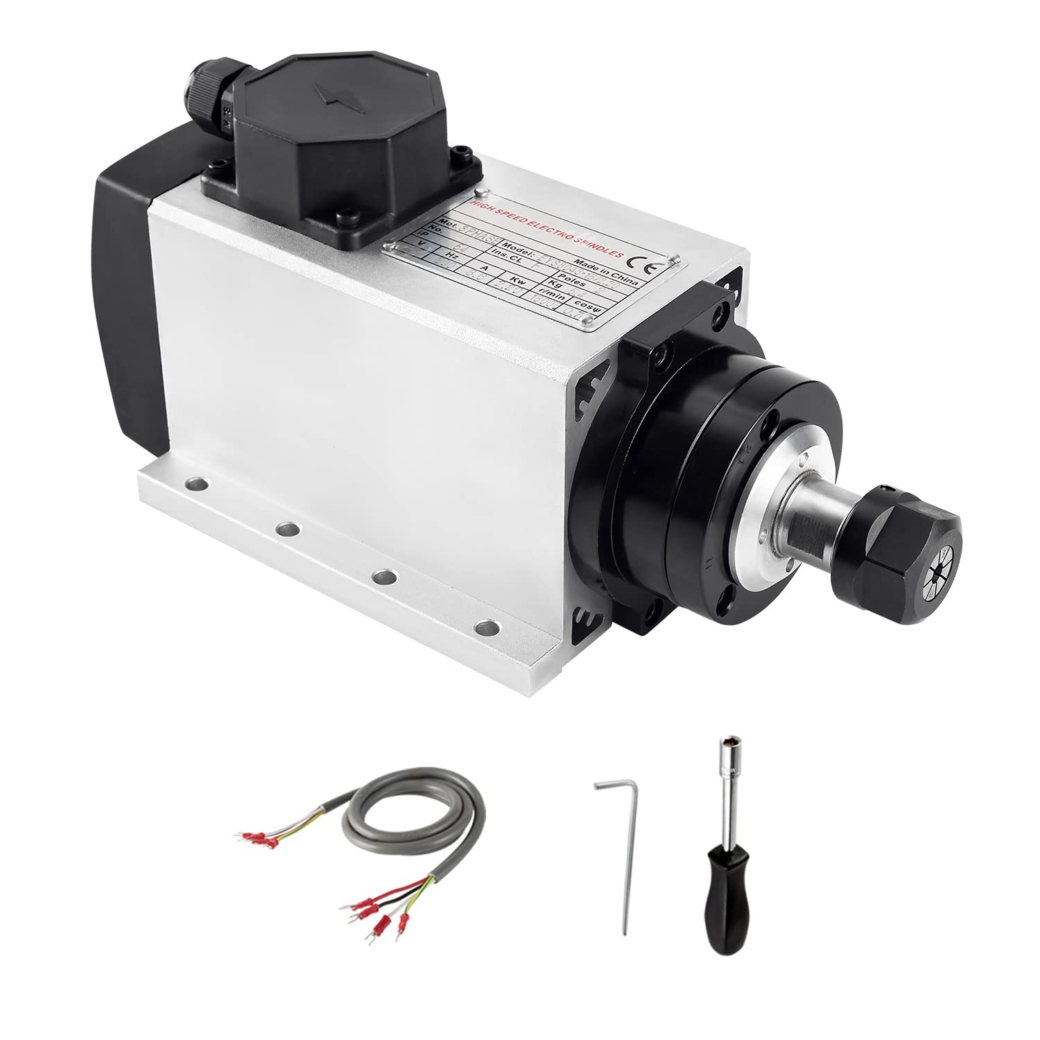 CNC Spindle CNC Motor 110V 2.2KW 2200W ER20 Square Air Cooled Spindle ...