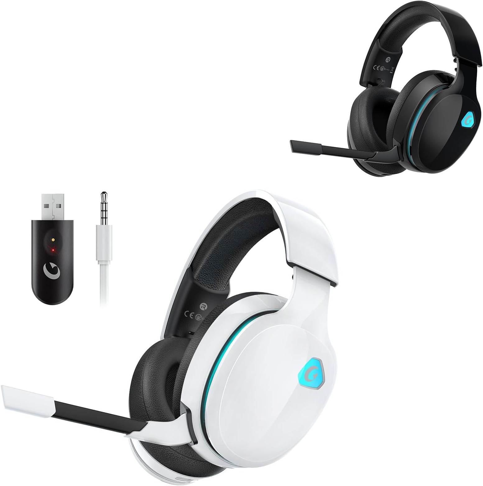 Amazon.com: Gtheos 2.4GHz Wireless Gaming Headset Captain 300 White + Black for PC, PS4, PS5 ...