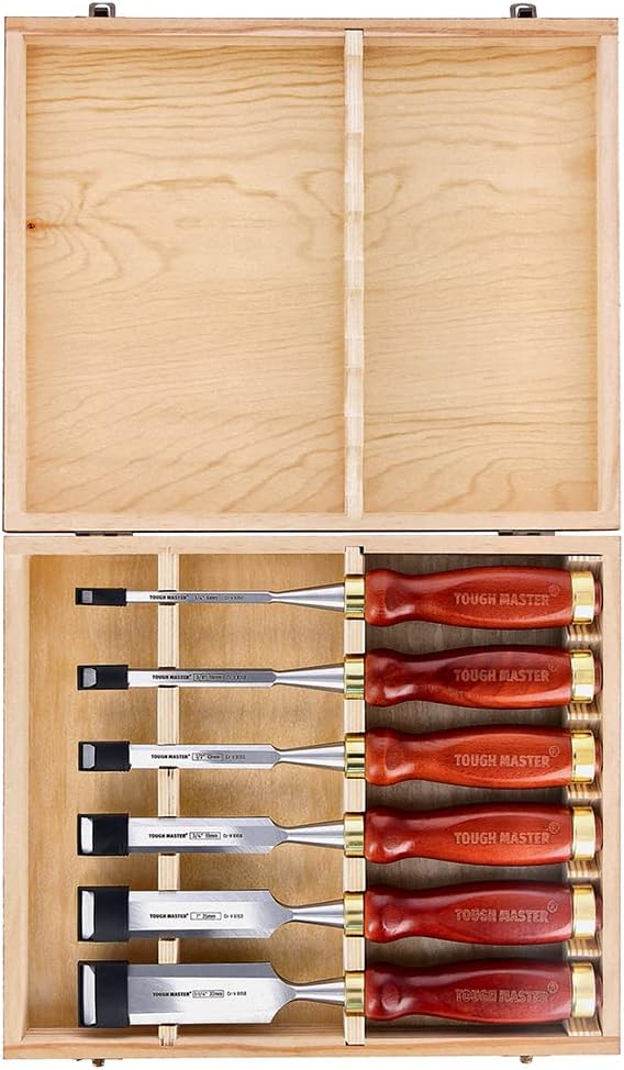 HAWERK Wood Chisel Set - Wood Carving Chisels with Premium Wooden Case ...