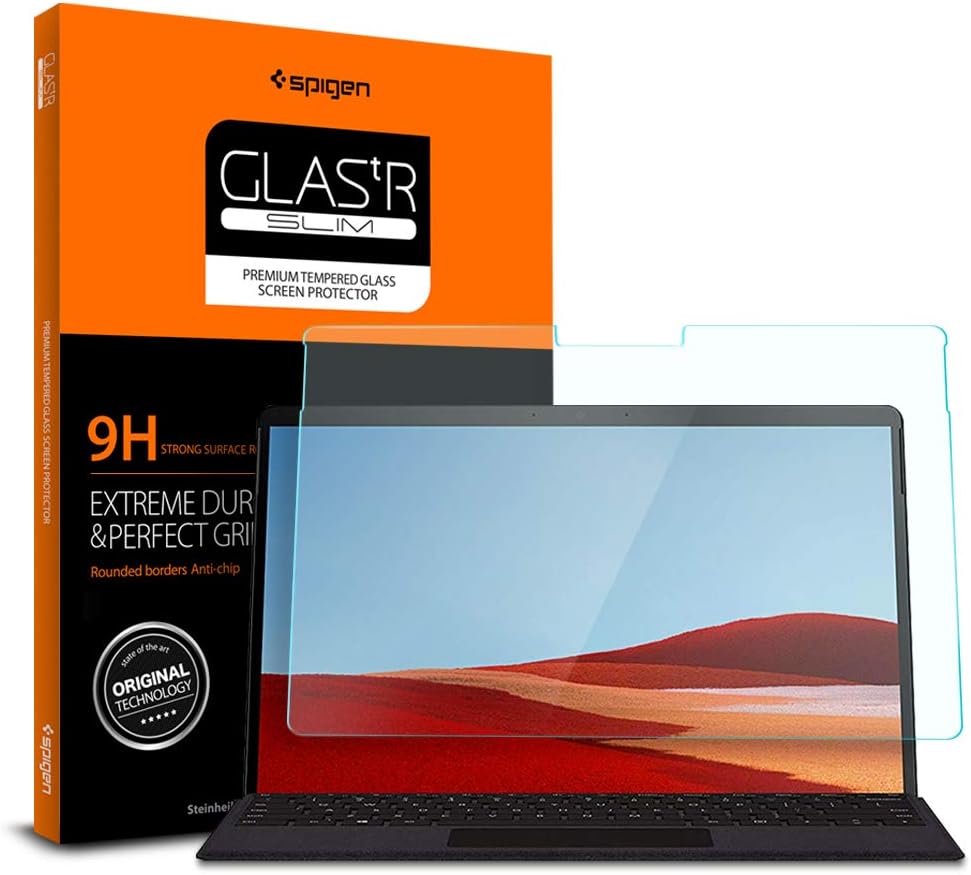 Amazon.com: Spigen Tempered Glass Screen Protector [GlasTR Slim] Designed for Surface Pro X (13 ...