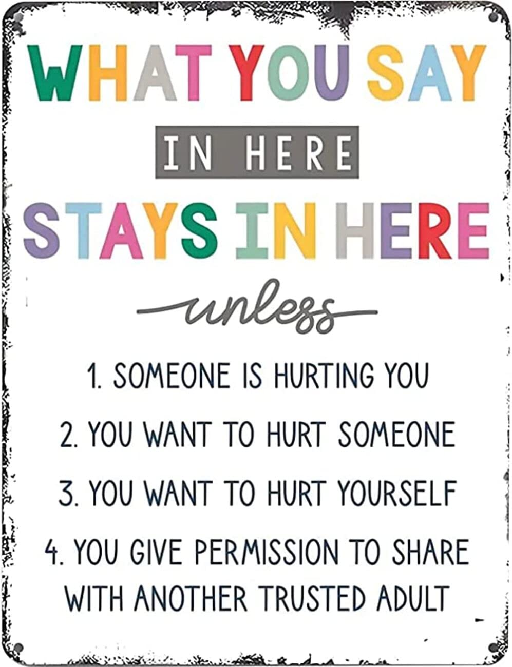 Amazon.com: Pzecaru Counseling Office Poster Metal Sign What You Say In ...