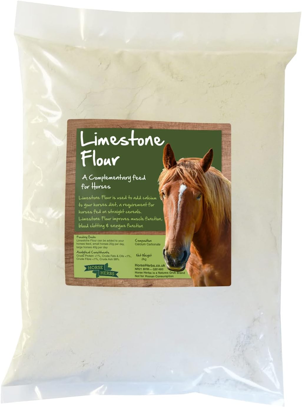 Horse Herbs Limestone Flour 2kg | 100% Natural Feed Supplement for ...